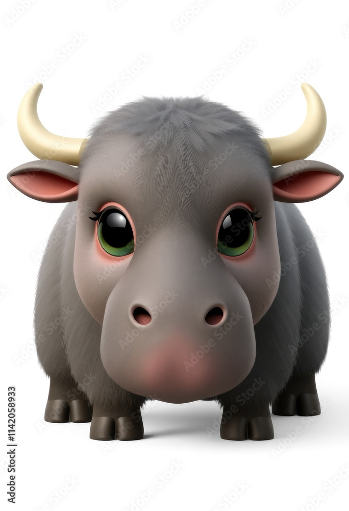Stock-Illustration „Montessori Flashcards Clipart Kawaii Musk Ox ...