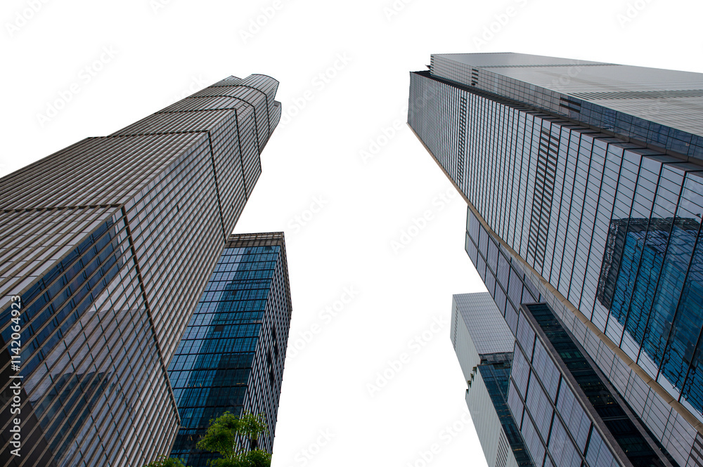 Modern Office Buildings upside view with no background PNG Stock Photo ...