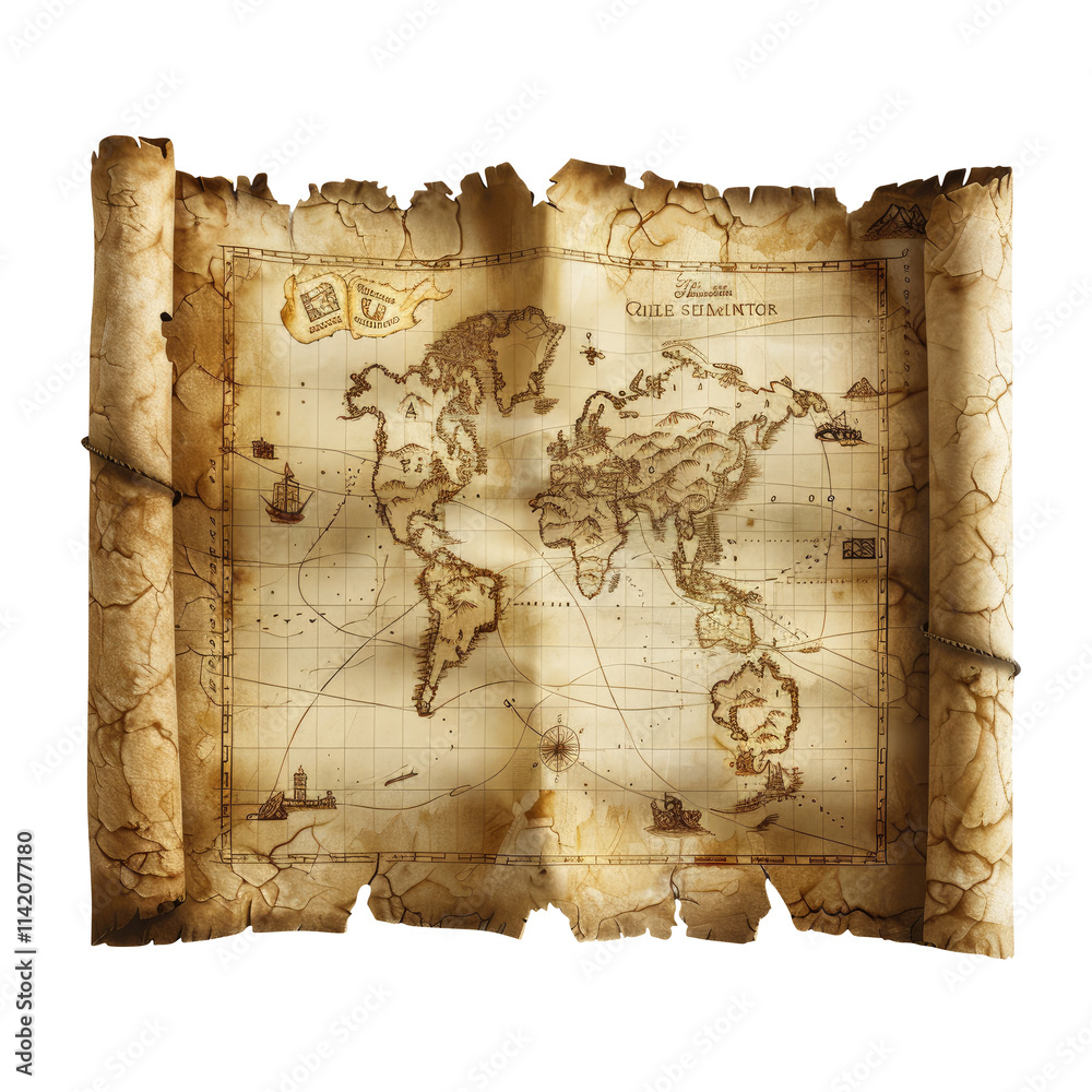Treasure Map isolated on transparent background remove Png, Clipping ...
