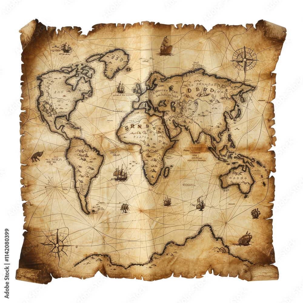 Treasure Map isolated on transparent background remove Png, Clipping ...