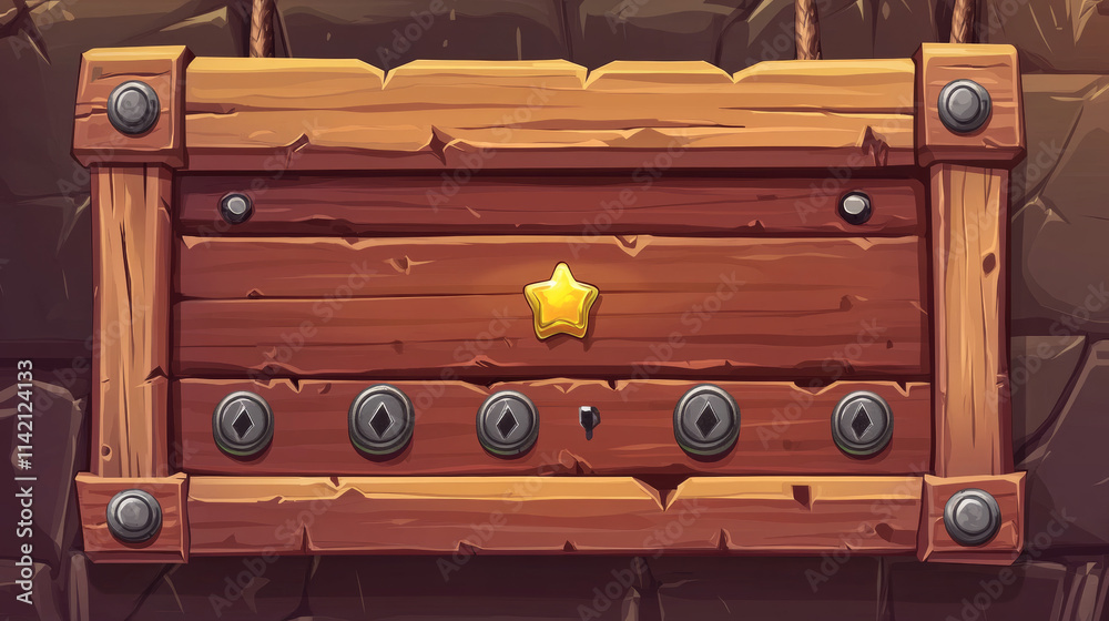 Win and lose ui game screen design, wooden winner panel with score and ...