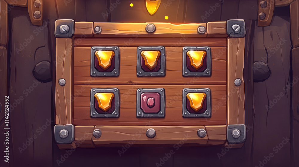 Ilustración de Stock Win and lose ui game screen design, wooden winner ...