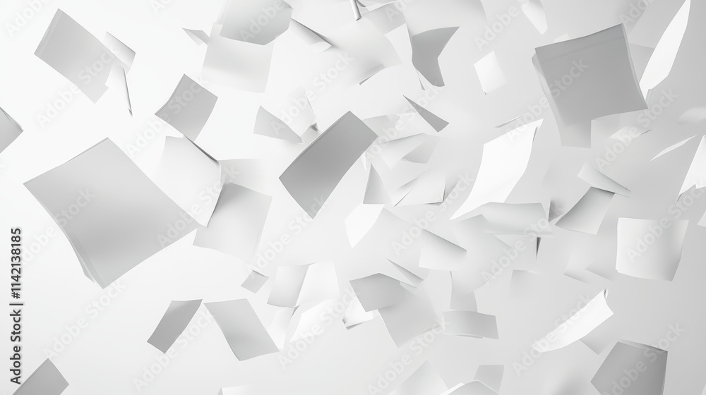 Flying paper sheet in different angles of view. Realistic 3d vector ...