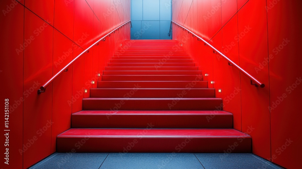 red stairs outside the building stairs leading into the stadium stairs ...