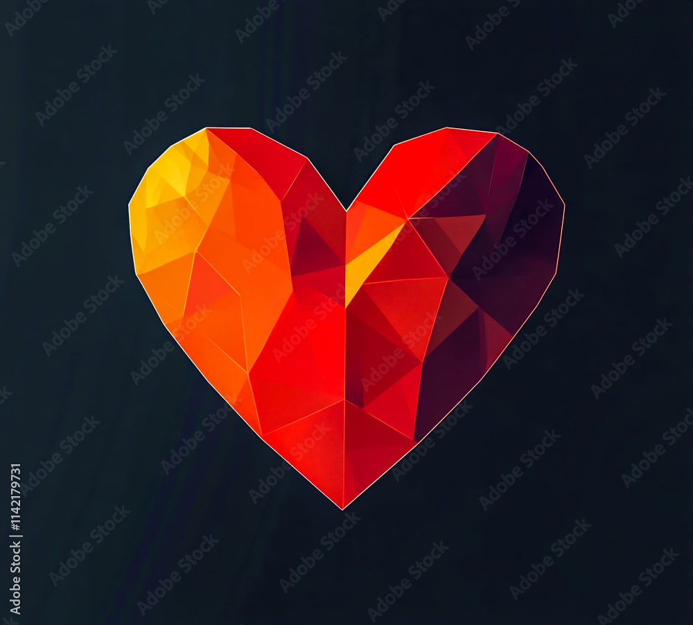 simple red heart, vector style, clip art on black background, no ...