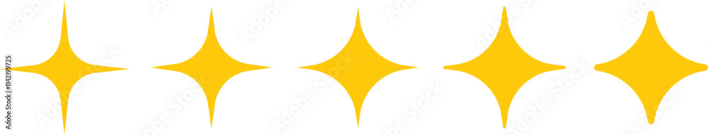 sparkle star icon set. simple starburst symbol. stars, bursts, twinkling stars, simple black ...