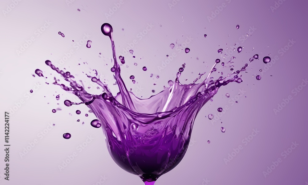 Purple Splash: Abstract art with a vibrant splash of purple liquid ...