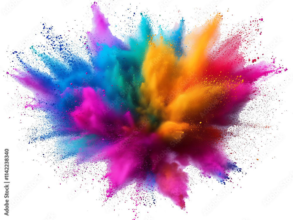 Colorful rainbow explosion smoke of holi paint splash, color powder ...