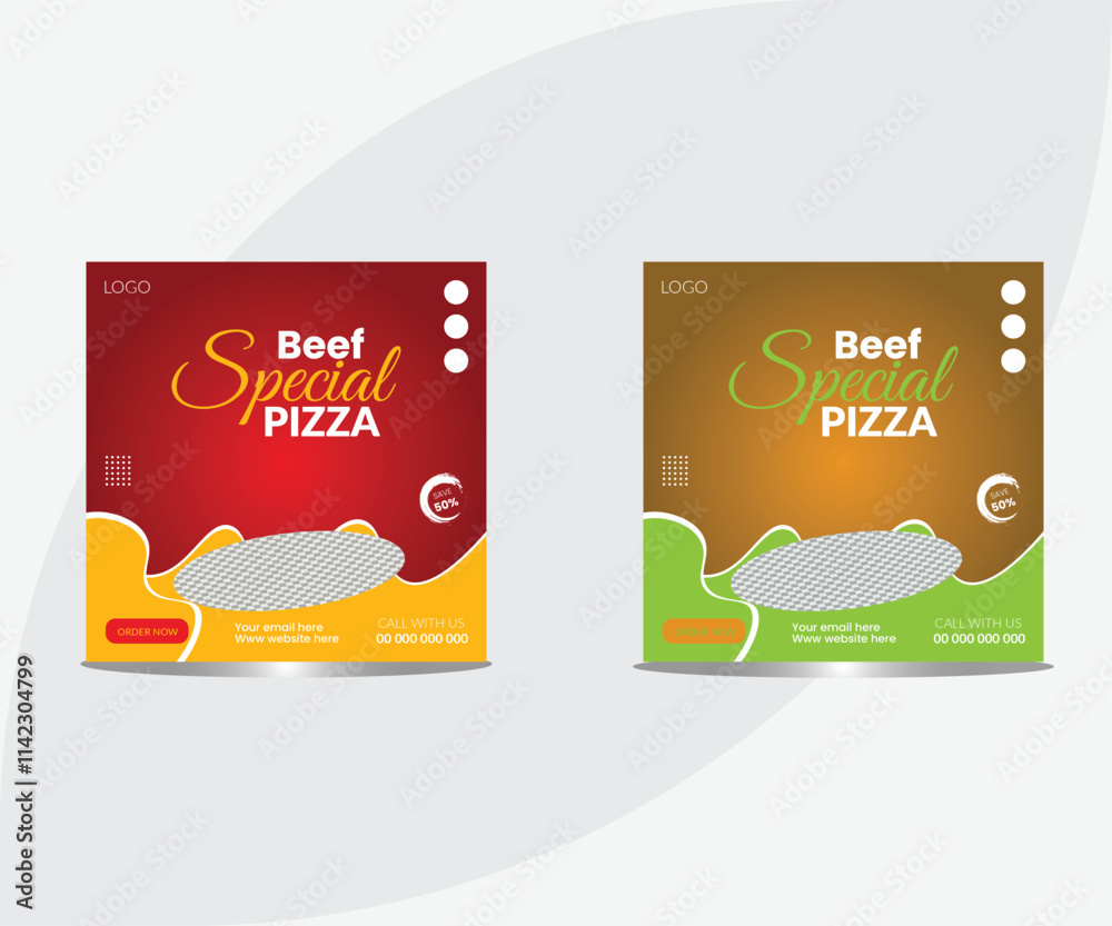 super delicious food pizza sale food menu social media. Abstract design ...