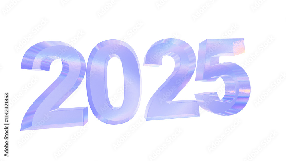 3d 2025 with aberration effect isolated on a transparent background ...