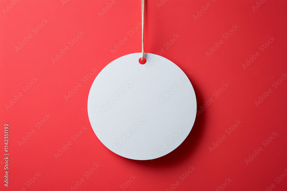 Blank round price tag mockup, circle label mock up, template for design ...