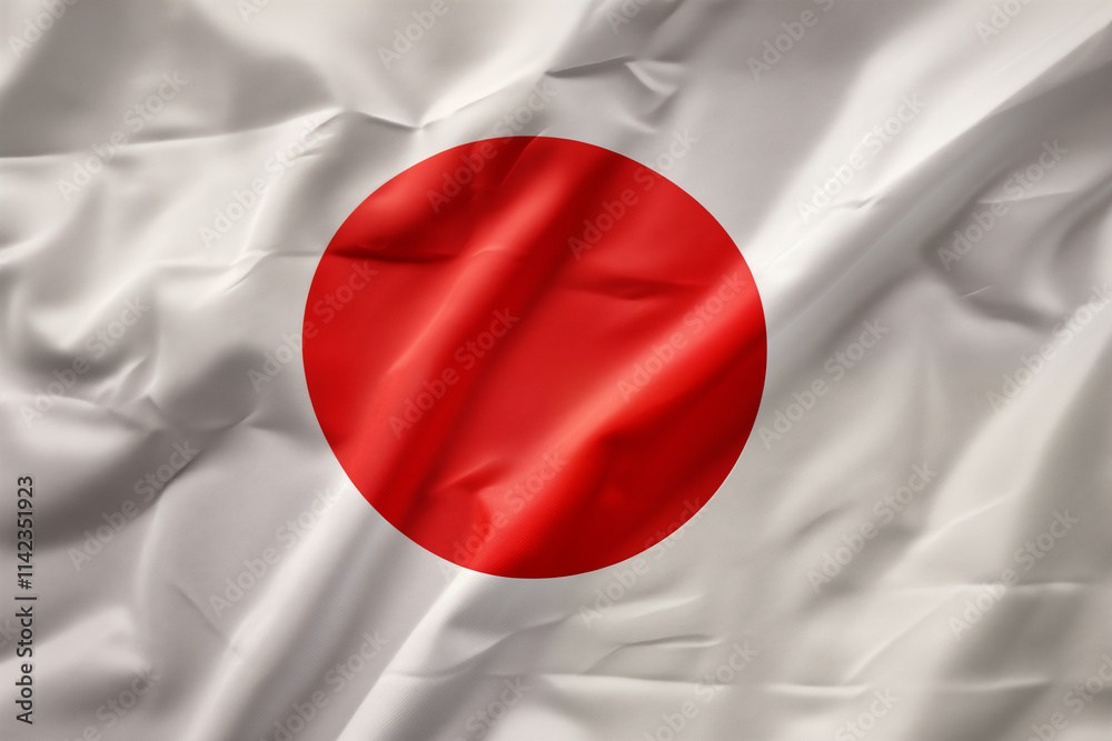 Japan flag. Waving Japanese flag Stock Photo | Adobe Stock