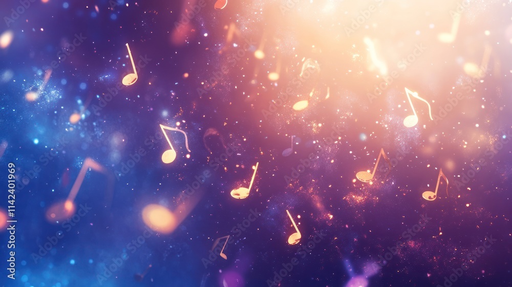 animated background featuring floating musical notes and symbols ...