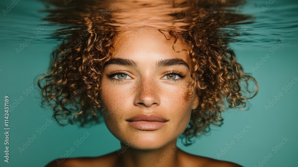 Beautiful dark-skinned Mexican woman with blonde curly hair modeling ...