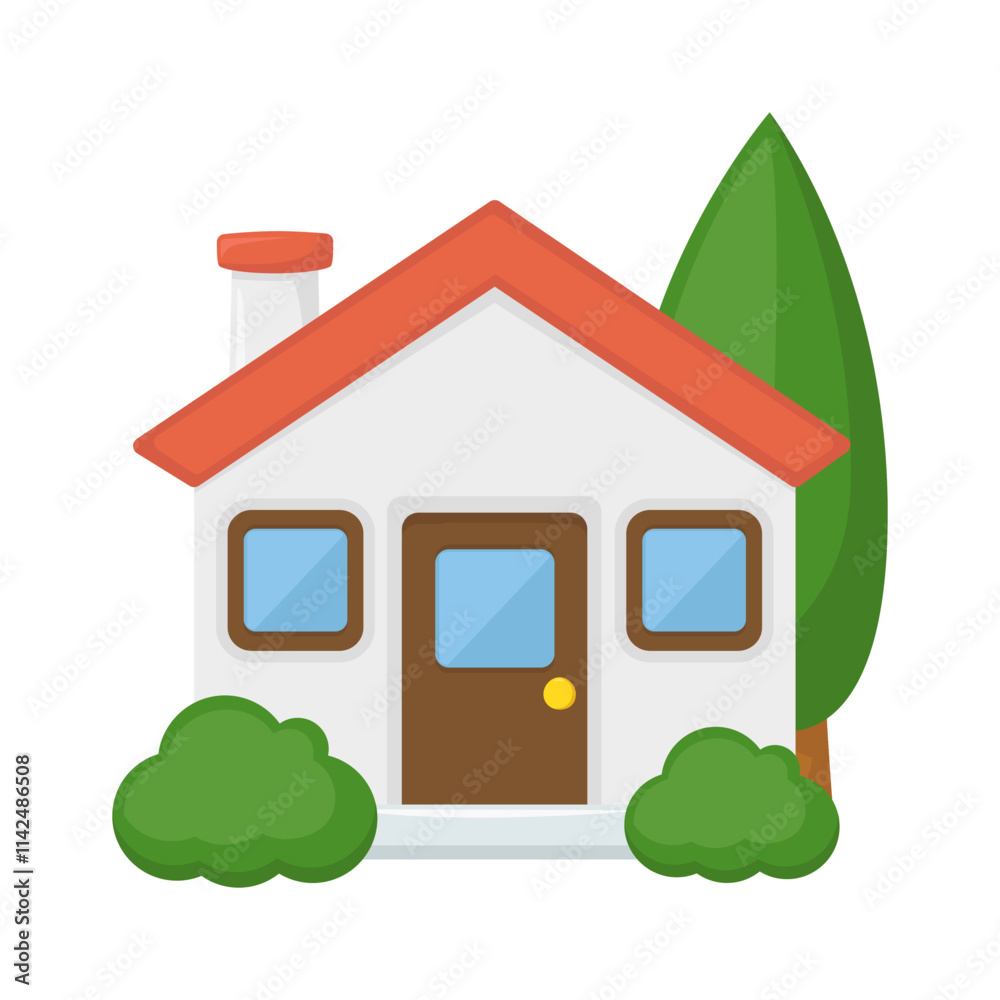 House with Garden Emoji Icon Illustration. Home Vector Symbol Emoticon ...