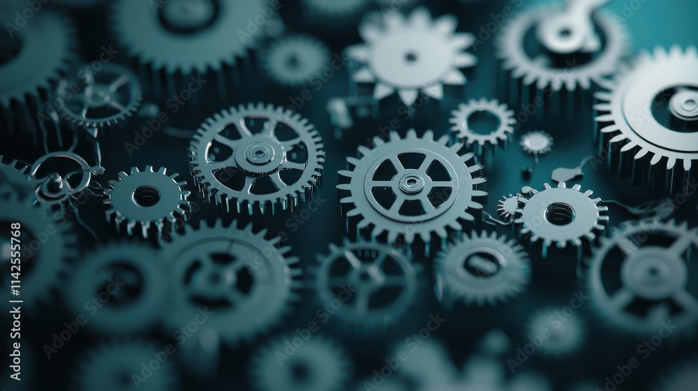 An intricate network of gears and cogs working together in perfect ...