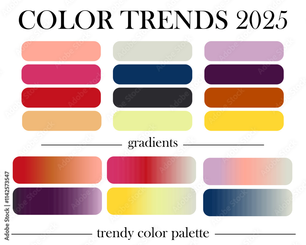 Trendy color palette. Future color trends for fashion, graphic design ...