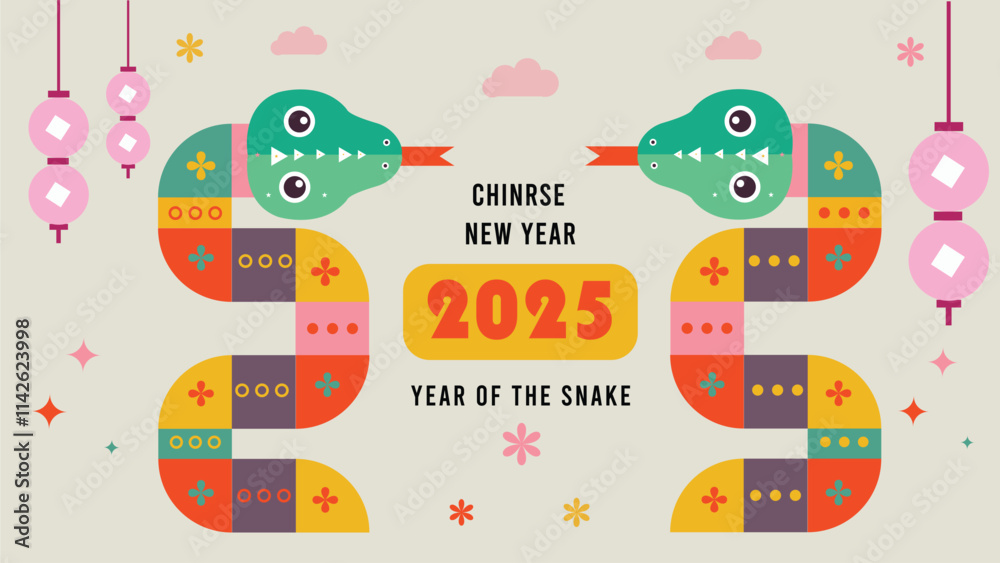 Chinese new year 2025 year of the Snake. 2025 Lunar new year ...