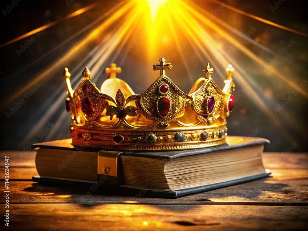 Golden Crown on Holy Bible - Regal Faith, King's Crown, Biblical ...