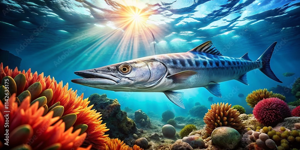 Ilustración de Stock Great Barracuda Fish Photos: High-Resolution ...