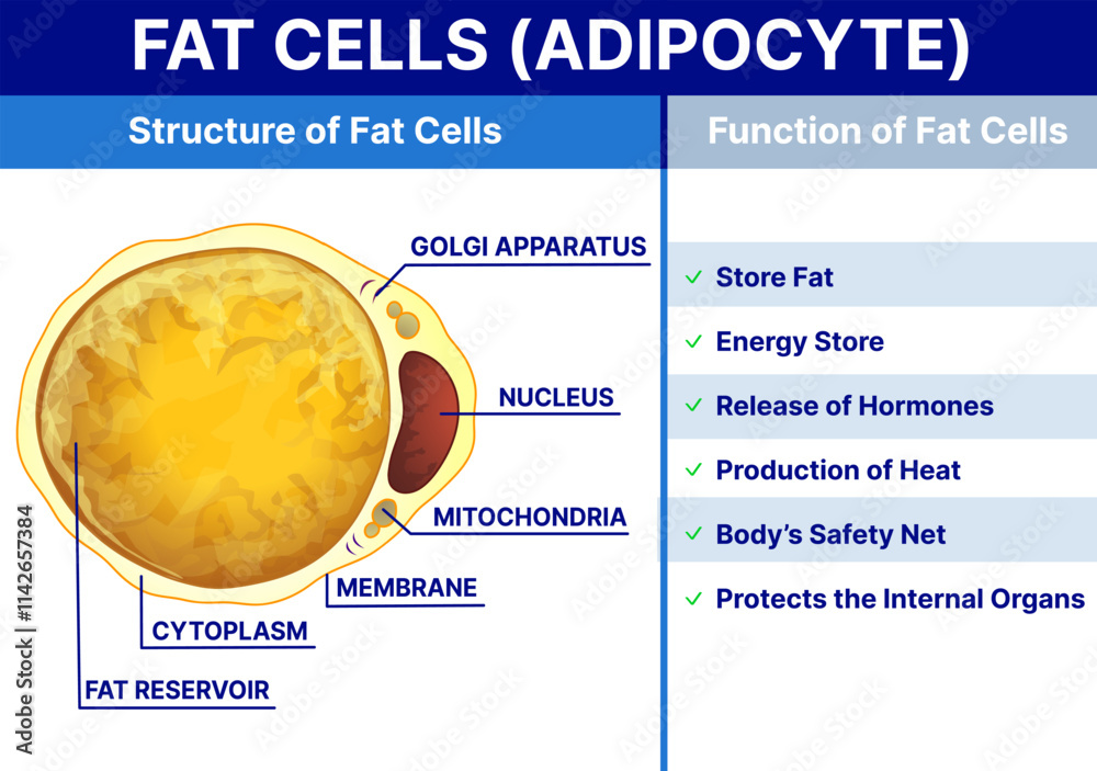 Fat cells. Medical infographic. Educational infographic. Vector ...