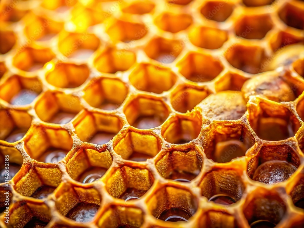 Honeycomb Background: Golden Honeycomb Texture, Abstract Honeycomb Pattern, Hexagonal Honeycomb ...