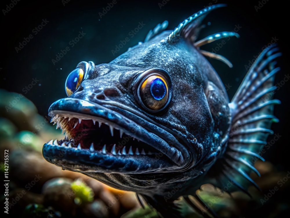 Macro Black Dragonfish Photography: Deep Sea Creature, Abyssal Zone ...