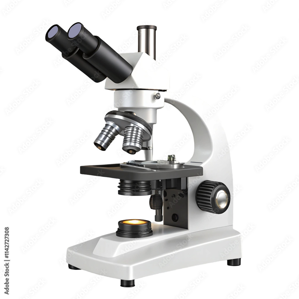Foto de Stock Professional Microscope Cut-Out PNG - Optical Tool for ...