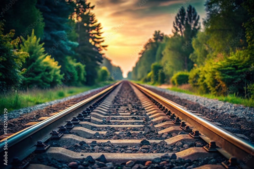 Minimalist Railway Line, Vertical Shot, Poland, Train Tracks, Railroad ...