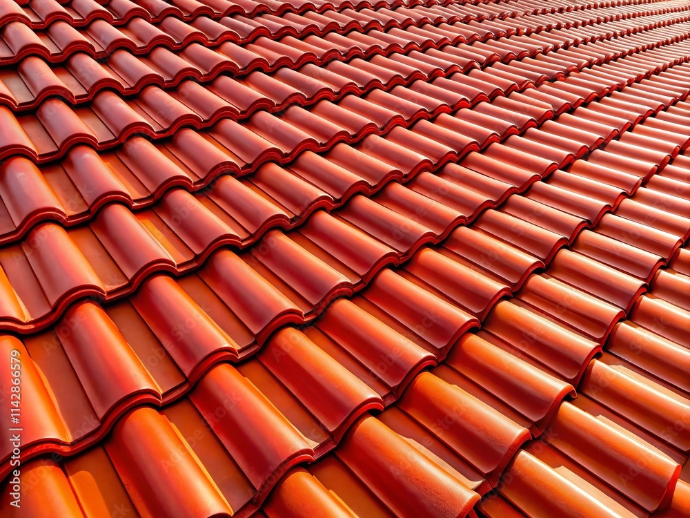Red Ceramic Roof Tiles Seamless Texture: High-Resolution Architectural ...