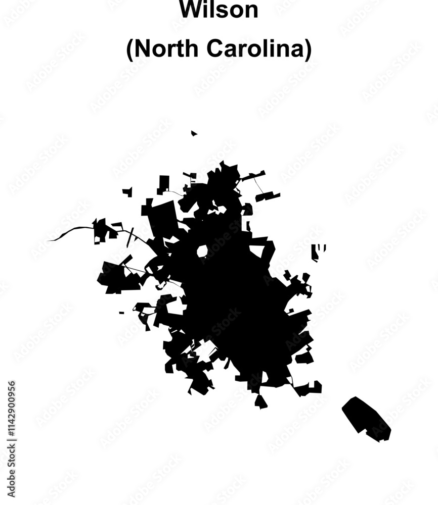 Wilson (North Carolina) blank outline map Stock Vector | Adobe Stock