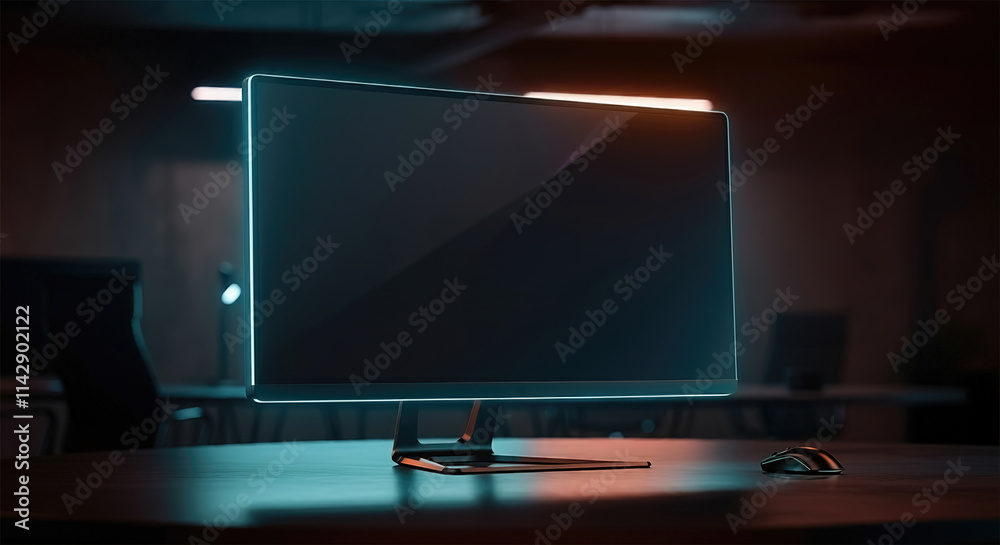 Realistic 2025 new design, thin frame, Computer monitor mock up. Stock ...