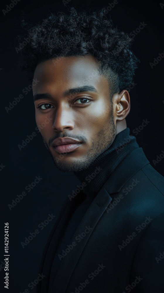 Contemporary self reflection portrait in soft studio light - minimalist ...