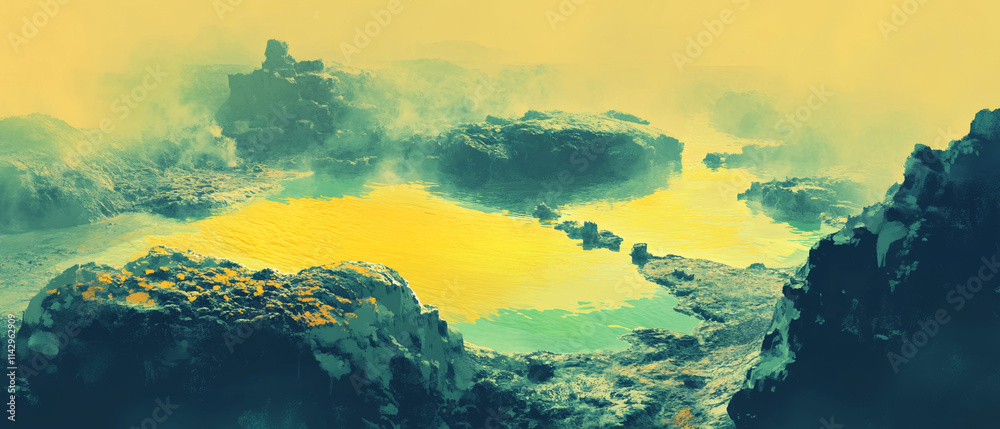 Dallol Hot Spring Thermophile Adaptation Survival Poster Stock ...