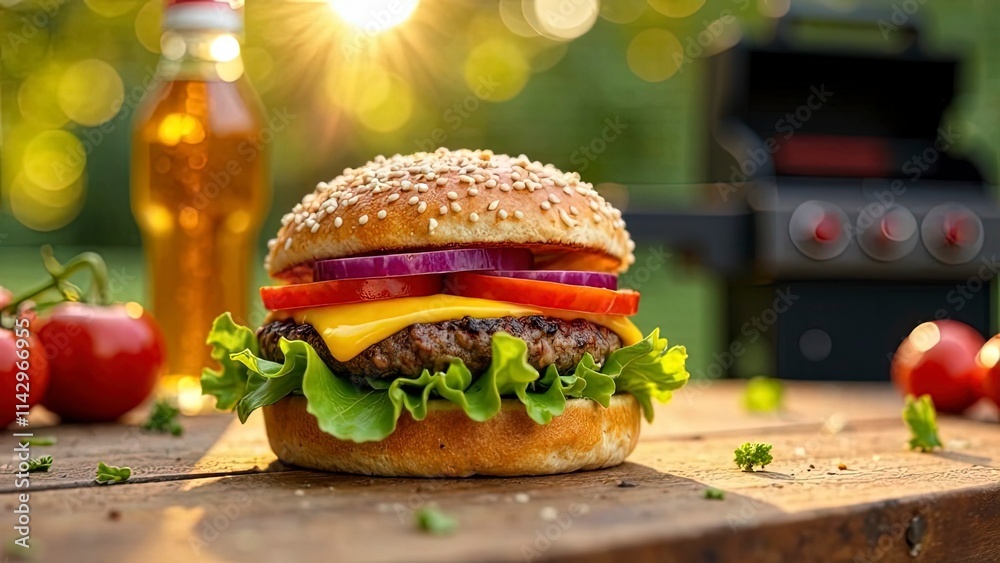 Single, beautifully crafted smash burger with its traditional toppings ...