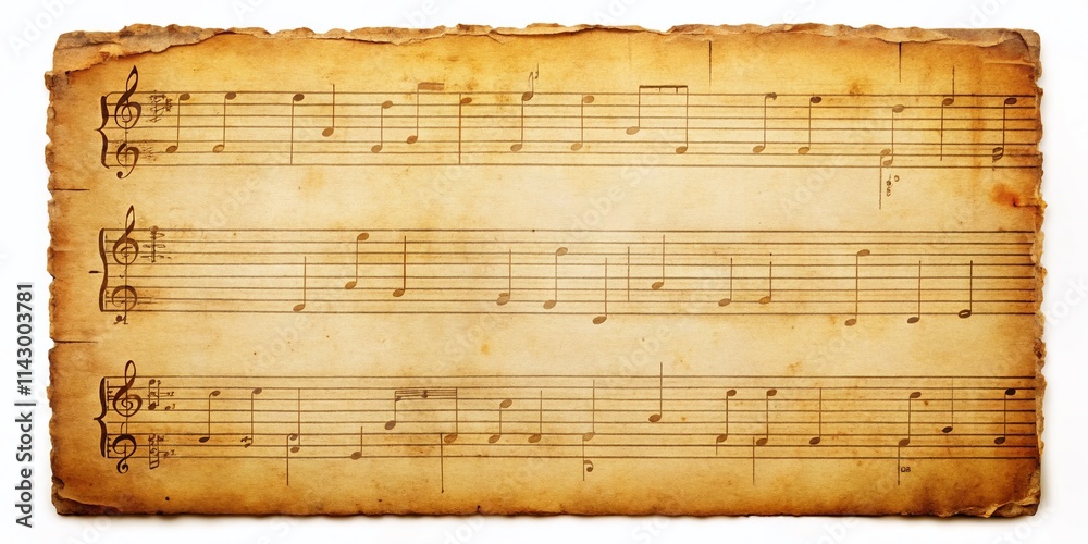 Vintage Music Sheet A4, Blank Note Stave, Retro Music Paper, Printable ...