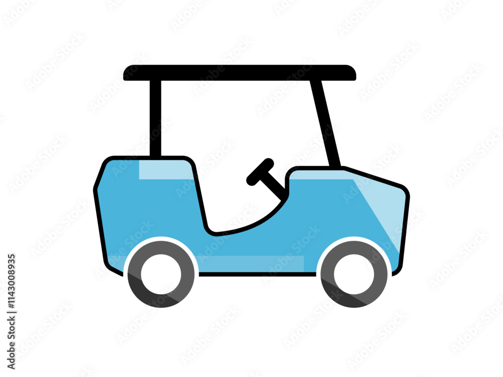 golf cart icon, simple flat style, illustration, logo sign symbol ...