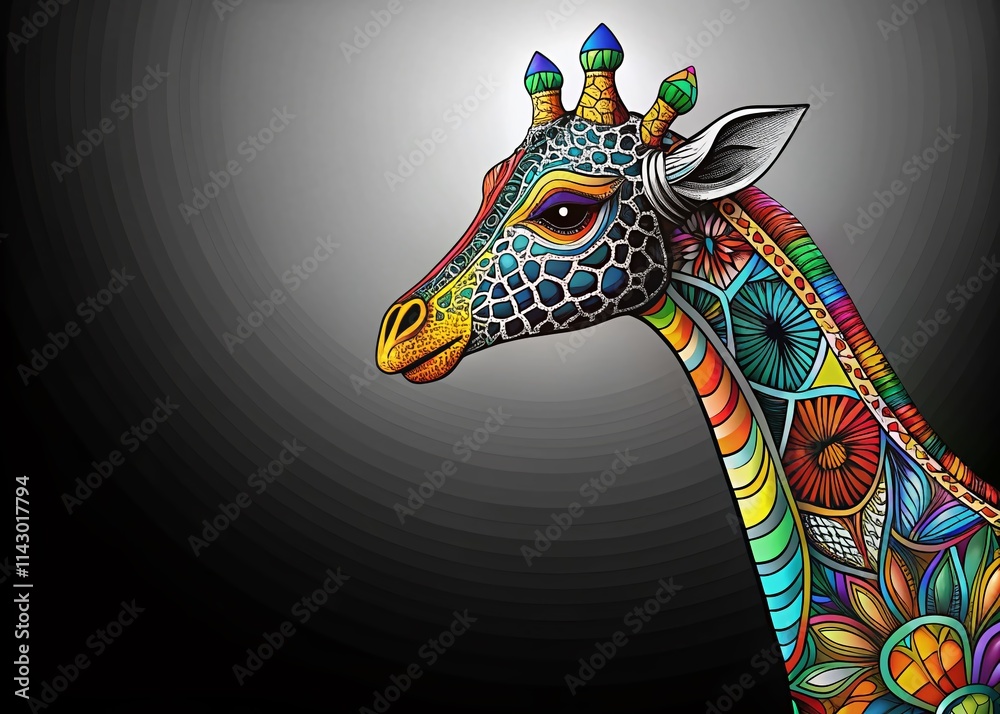 Zentangle Giraffe Art: Intricate Line Art, Animal Drawing, Doodle ...