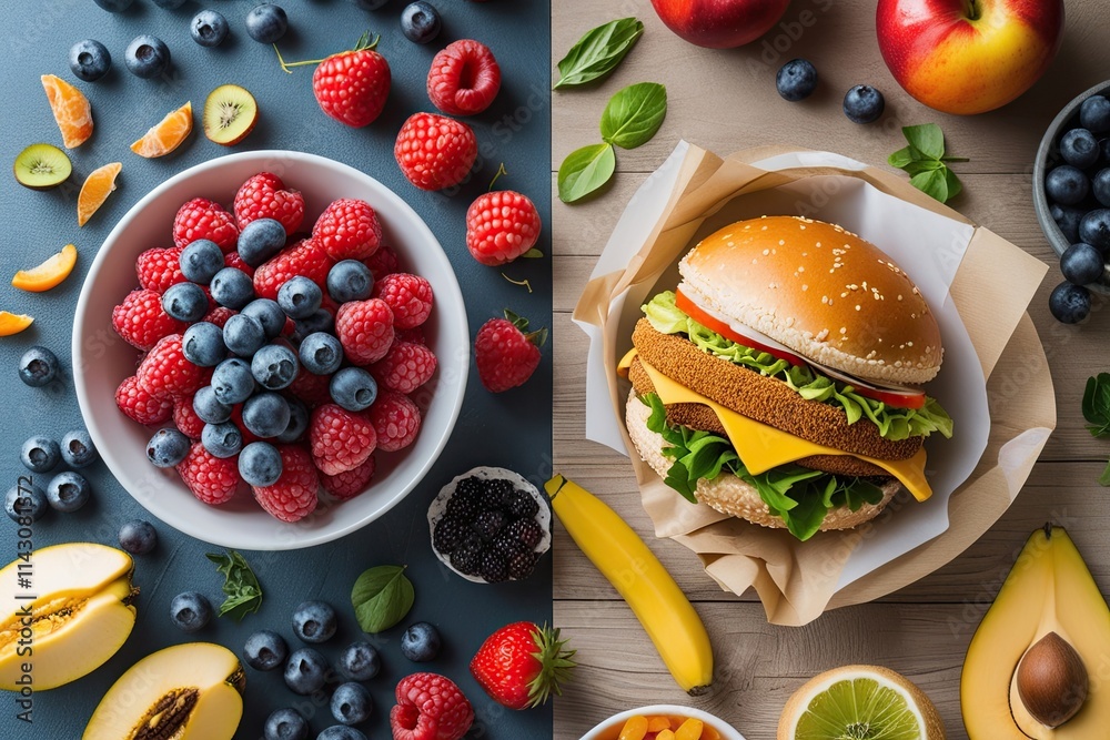 Healthy and Unhealthy Food Choices Comparing Fruits and Fast Food for a ...