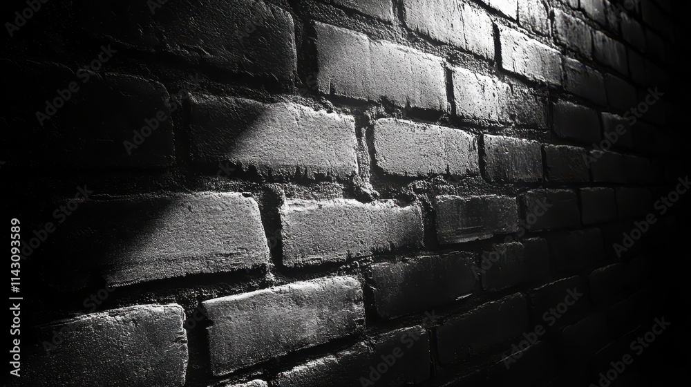 Flashlight casting shadows on a brick wall, creating intriguing ...