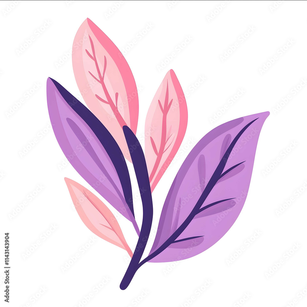 groovy leaf design cartoon icon simple flat vector illustration on ...