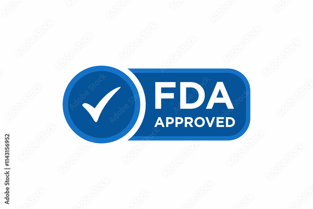 FDA Approved Food and Drug Administration icon label. FDA approved ...