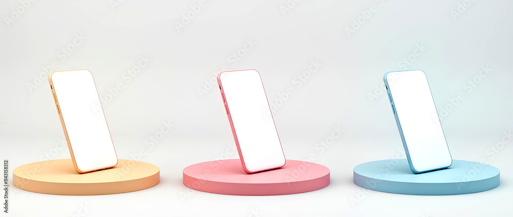 Realistic Smartphone Mockup Device Ui Ux Mockup For Presentation Template Cellphone Frame With