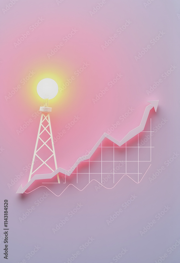 Double exposure of electricity and energy price increase and graphic ...
