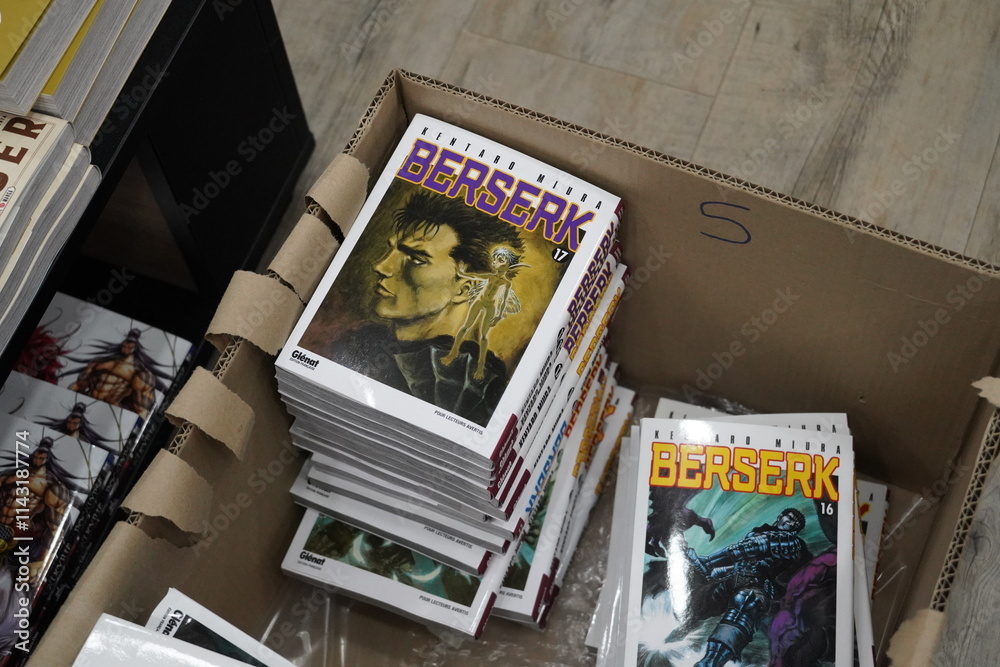 Paris france , 10 10 2024 ;popular manga collection on display, Berserk ...