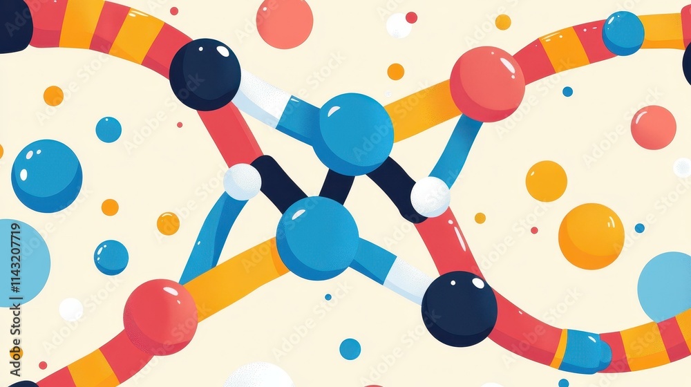 Explore the colorful cartoon portrayal of DNA, showcasing its unique ...