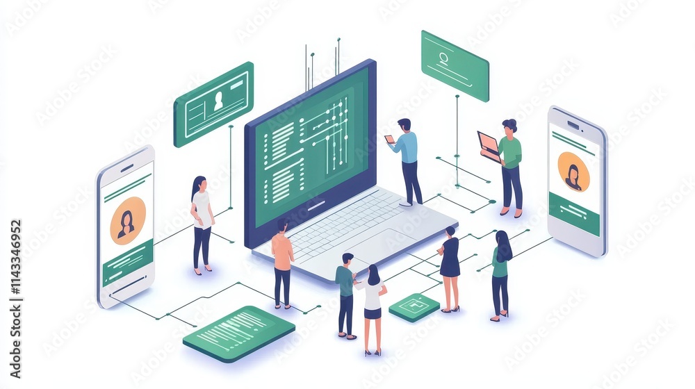 Identity and Access Management Concept - IAM and IdAM - Users with Digital IDs Within a Secure ...