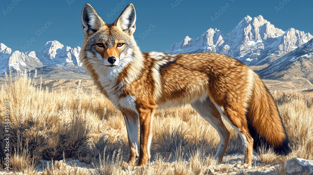 beautiful jackal clipart isolated on white background jackal Stock ...