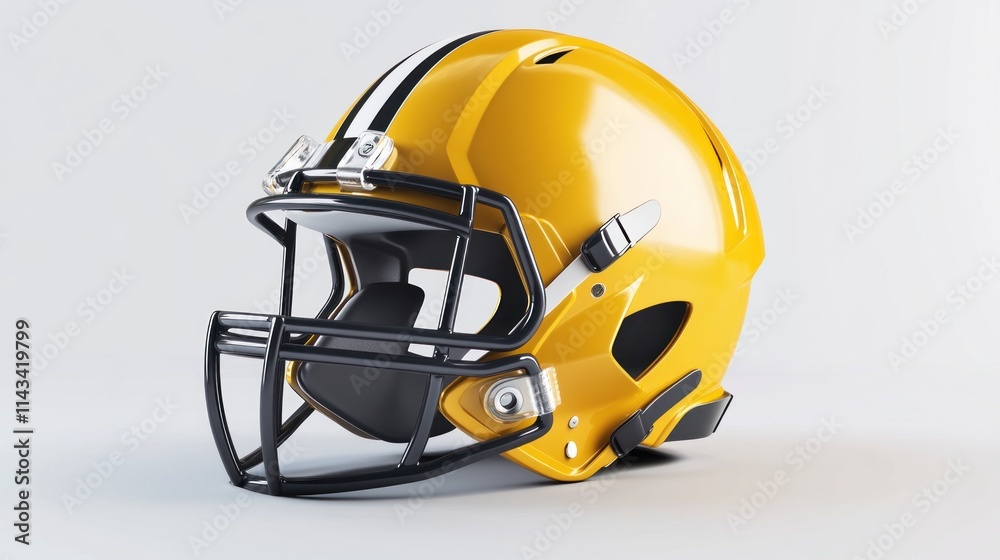 A realistic football helmet placed against a white background ...