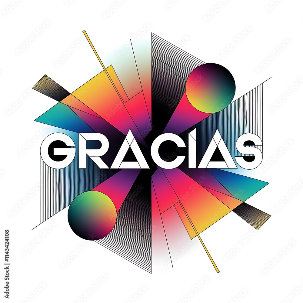 GRACIAS ( Thank you ) quote in Spanish language on light background ad ...